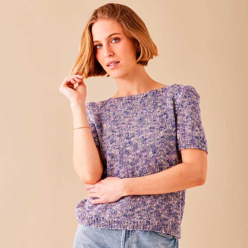 Strikkekit Sommerbluse i Iris garn fra Permin – KreStoffer